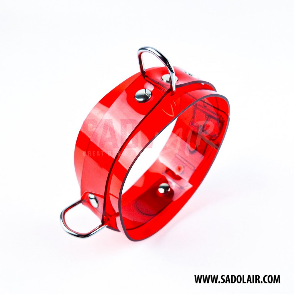 Lockable Collar Red PVC :: SadoLair